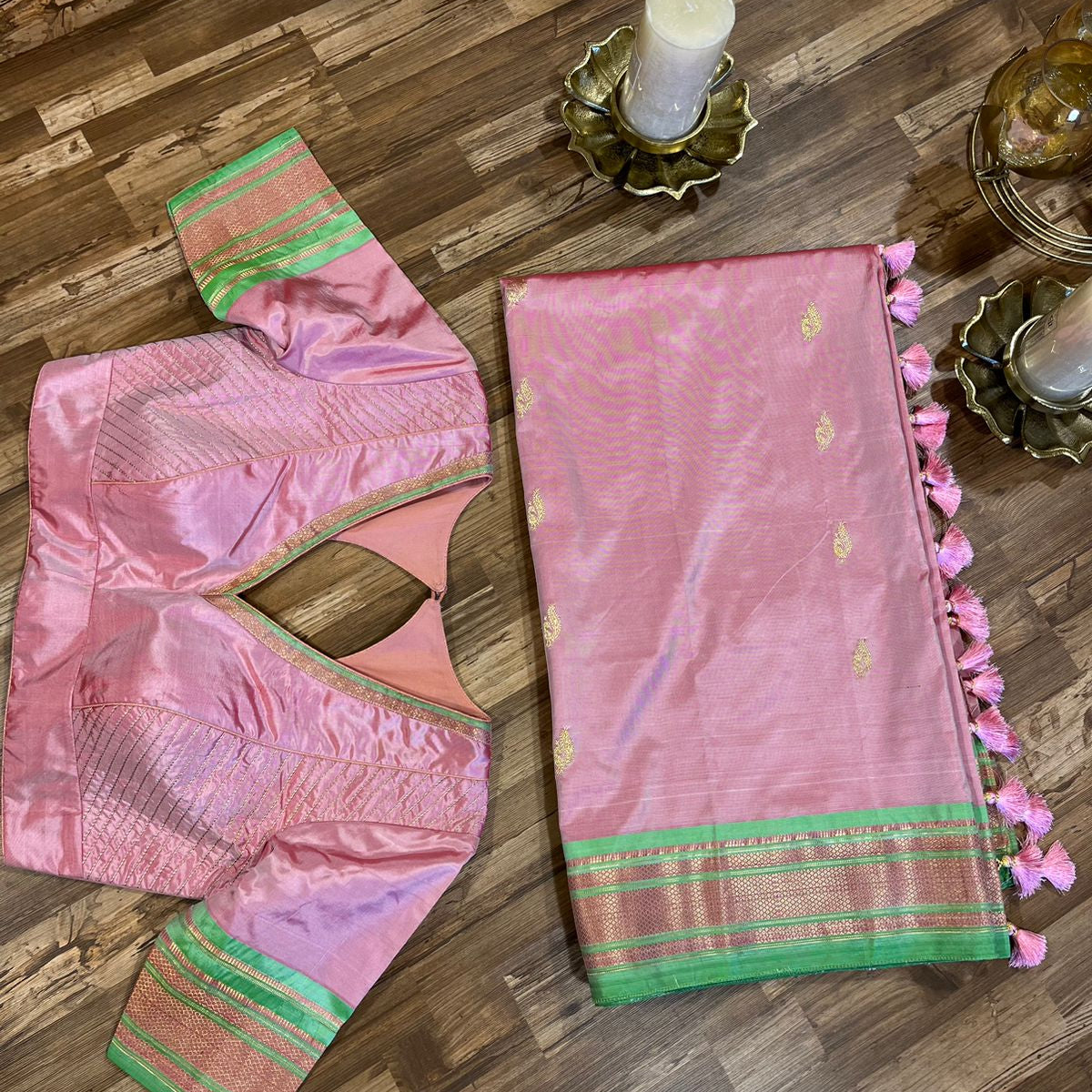 Baby Pink Maharani Pure Silk Paithani – SarayuExclusive