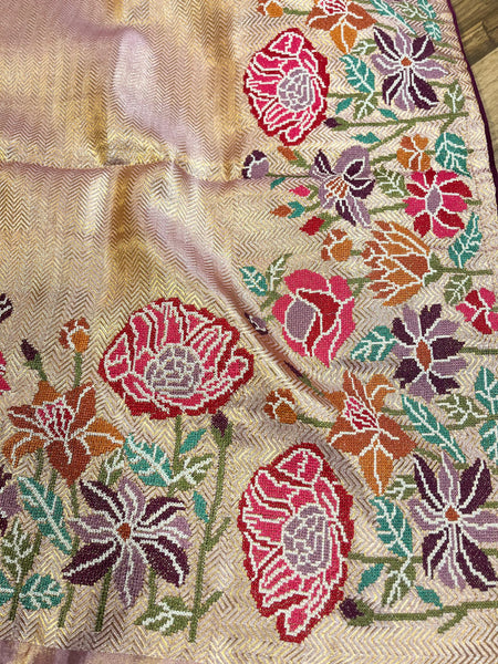 Kanchi tissue thread embroidery saree – SarayuExclusive